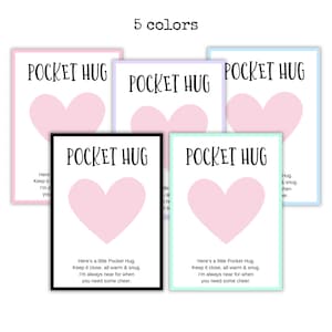 Pocket Hug Cards, Pocket Hug Tags Printable Pocket Hug Token Cards ...