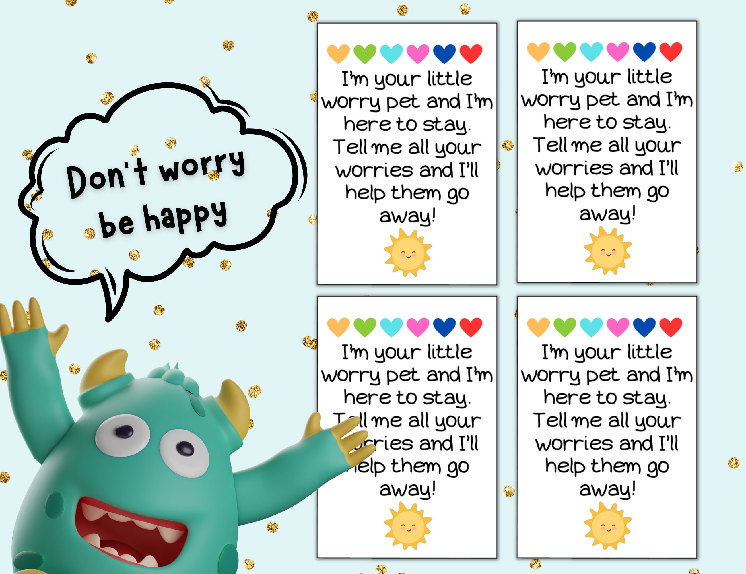 Worry Buddies Pet Tags & Worry Pet Cards for Crochet Pets, Loom Pets ...