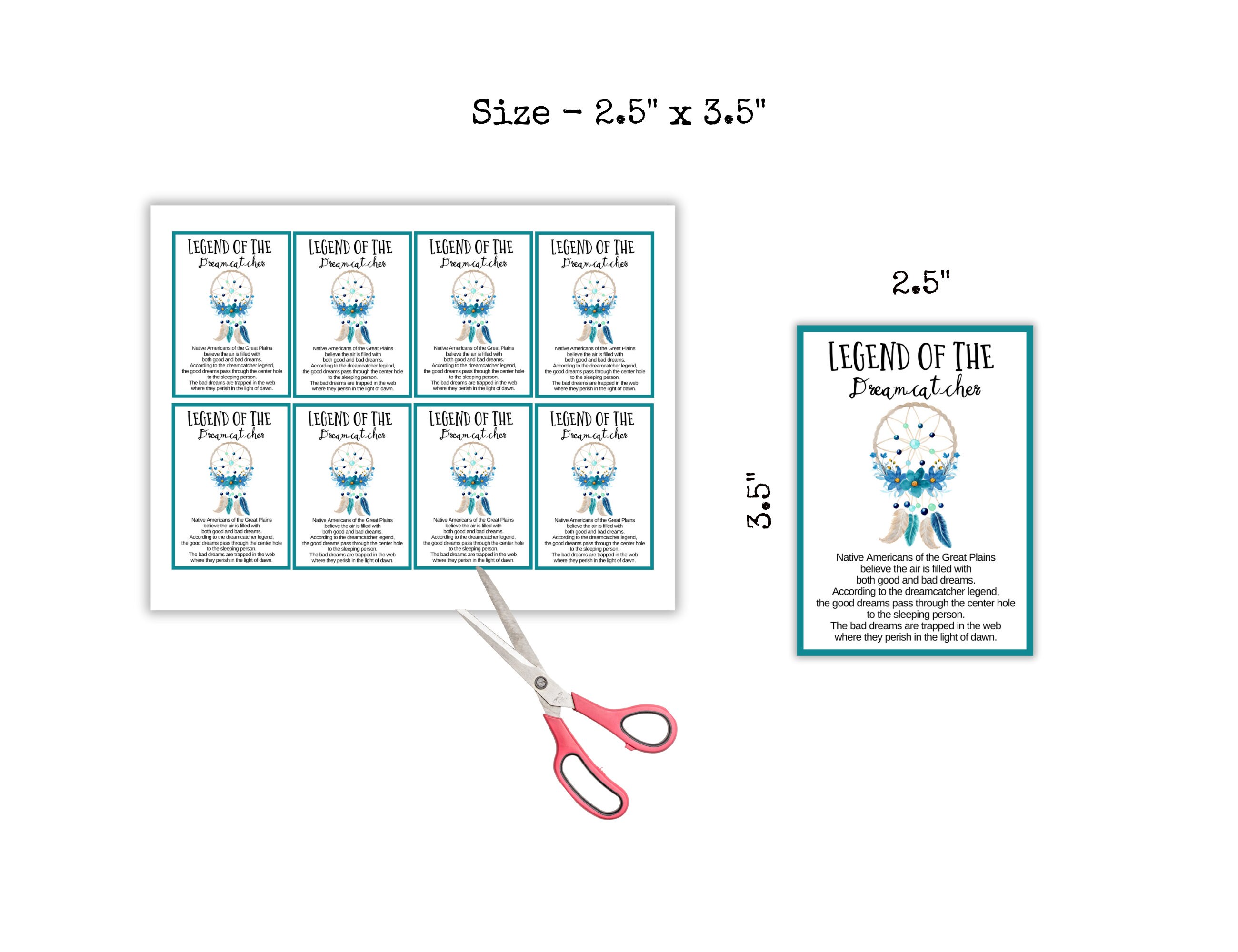 The Legend of the Dreamcatcher Cards, Printable Dream Catcher Cards ...