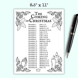 Christmas Scripture Bible Reading Plan, Scripture Calendar, Christian ...