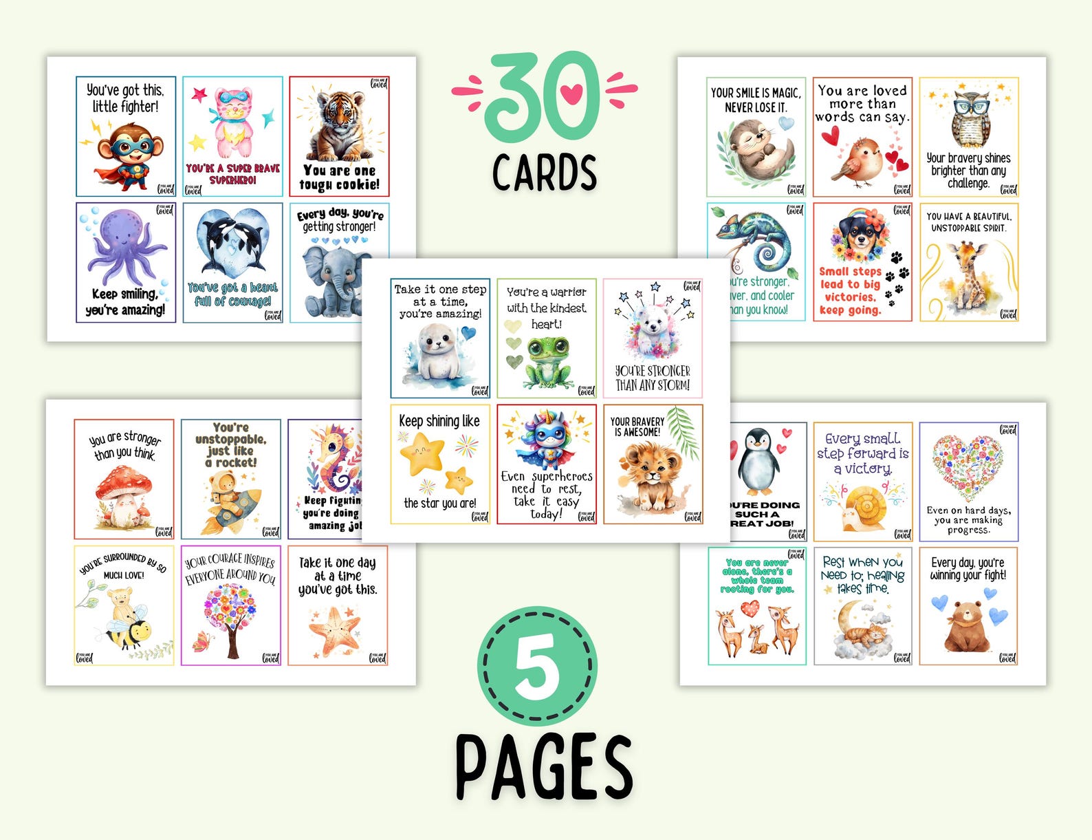 Cancer Encouragement Cards for Kids, Gift for Kids With Cancer, Kids ...
