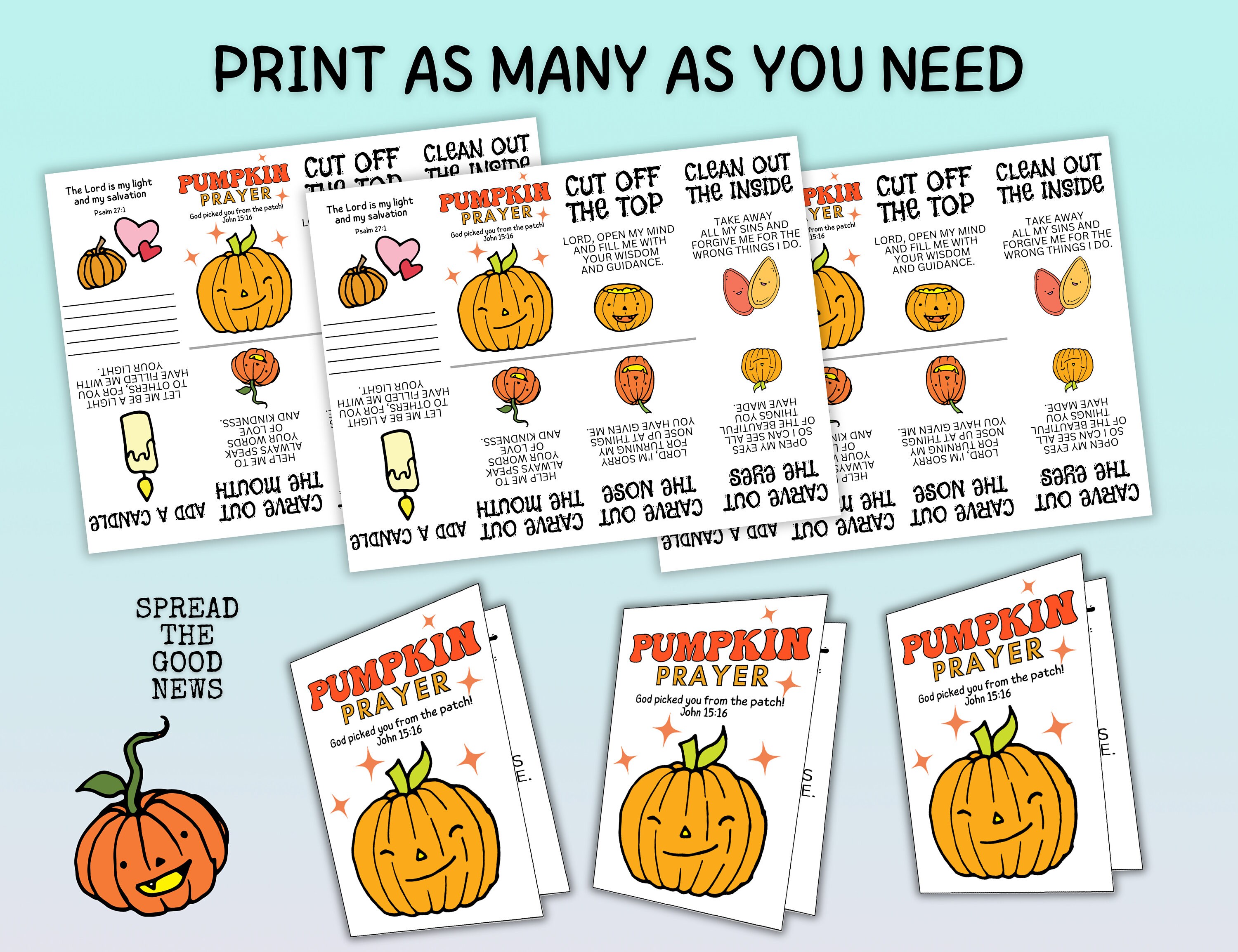 Pumpkin Prayer Christian Halloween Activity, Pumpkin Gospel, Halloween ...