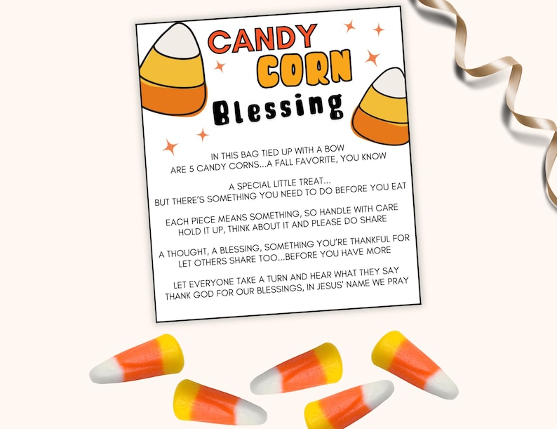 Candy Corn Blessing Tag, Candy Corn Gospel for Halloween, Candy Corn ...