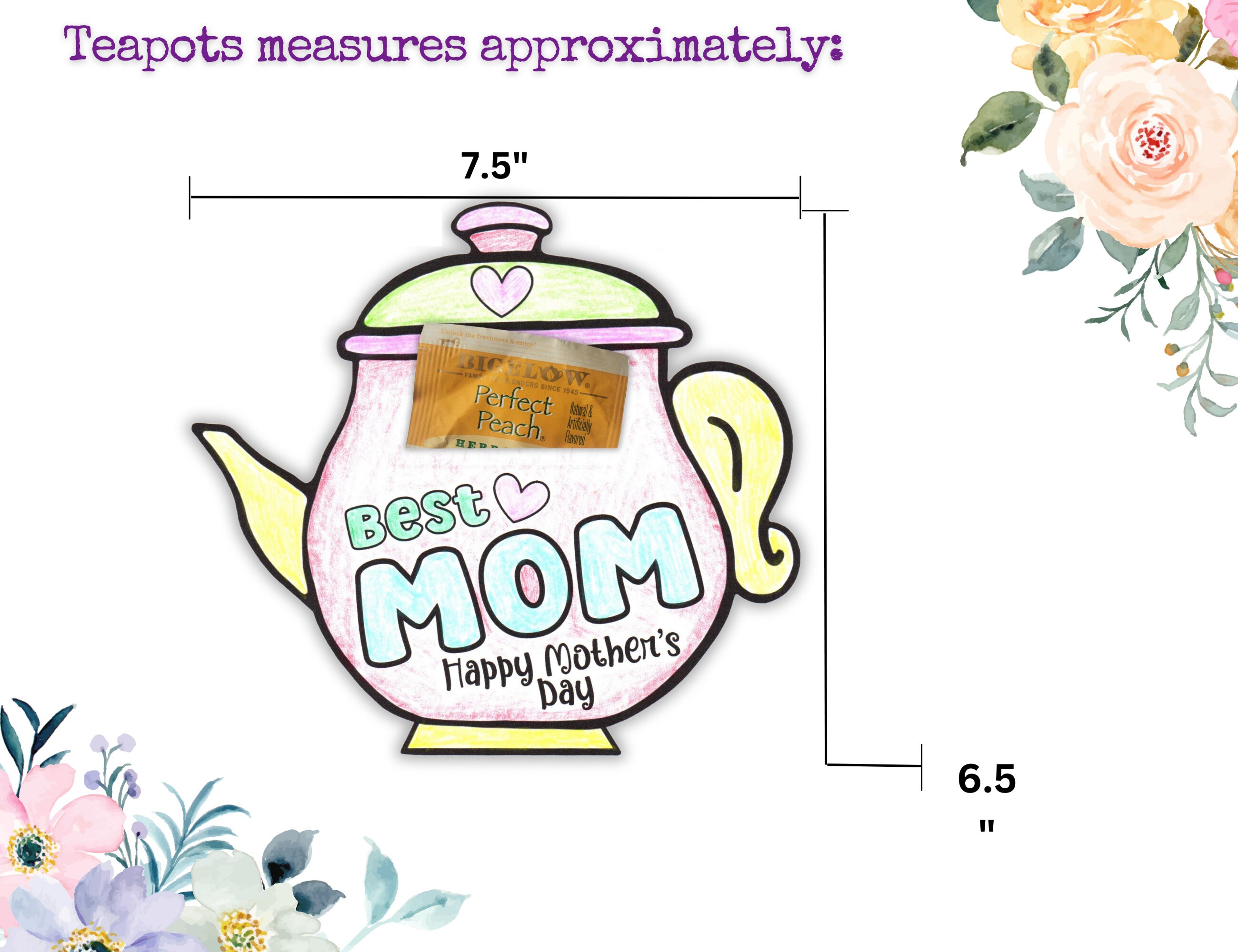 Printable Mother's Day Teapot Craft Kids Activity Tea Lover Gift for ...