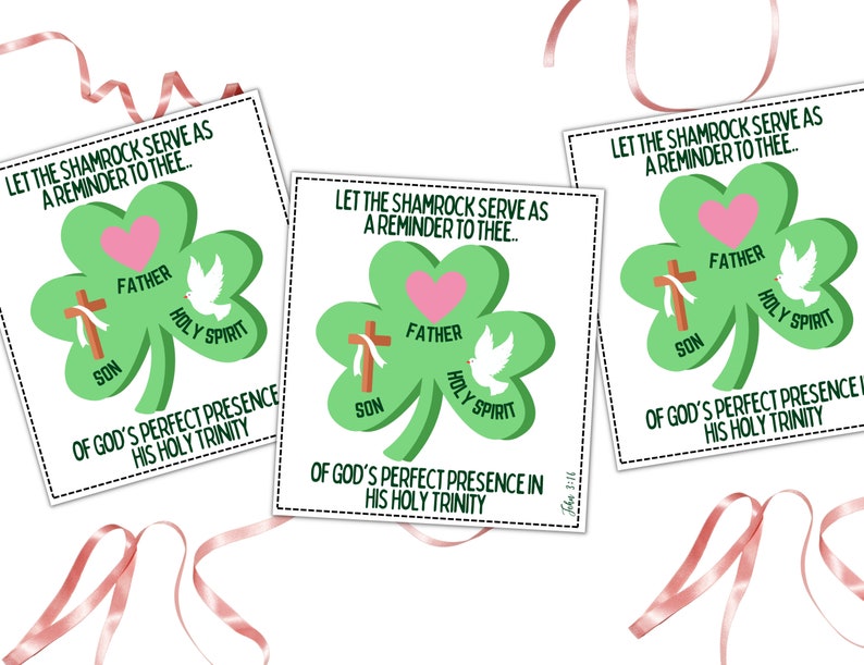 Shamrock Holy Trinity St. Patrick's Day Bible Verse - Etsy