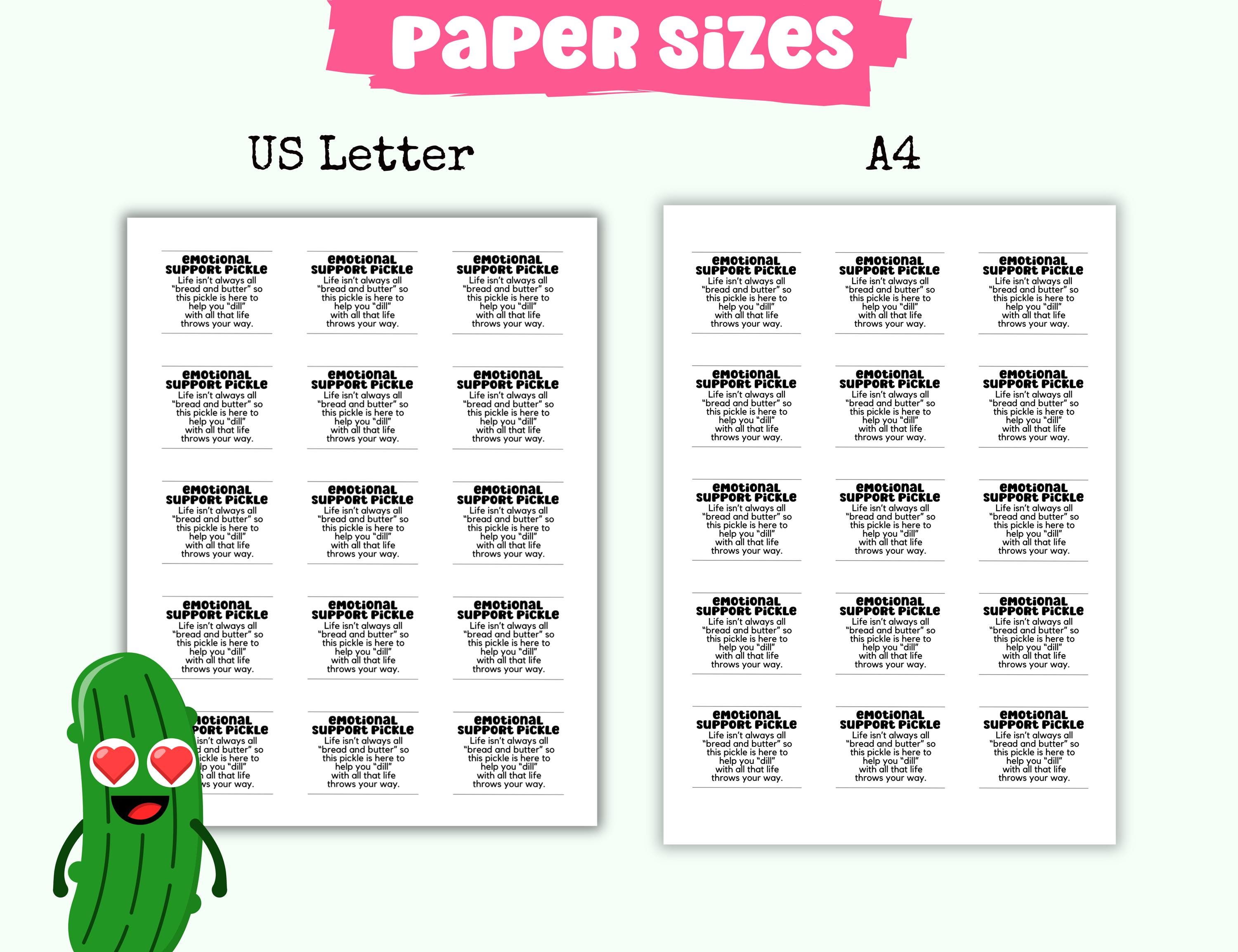 Emotional Support Pickle Signs for Crochet Pickle, Printable Emotional ...