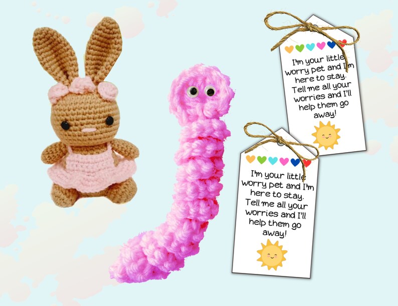 Worry Buddies Pet Tags & Worry Pet Cards for Crochet Pets, Loom Pets ...