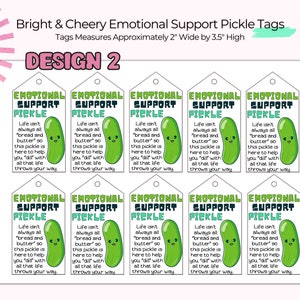 Emotional Support Pickle Tags and Cards, Tags for Handmade Crochet ...