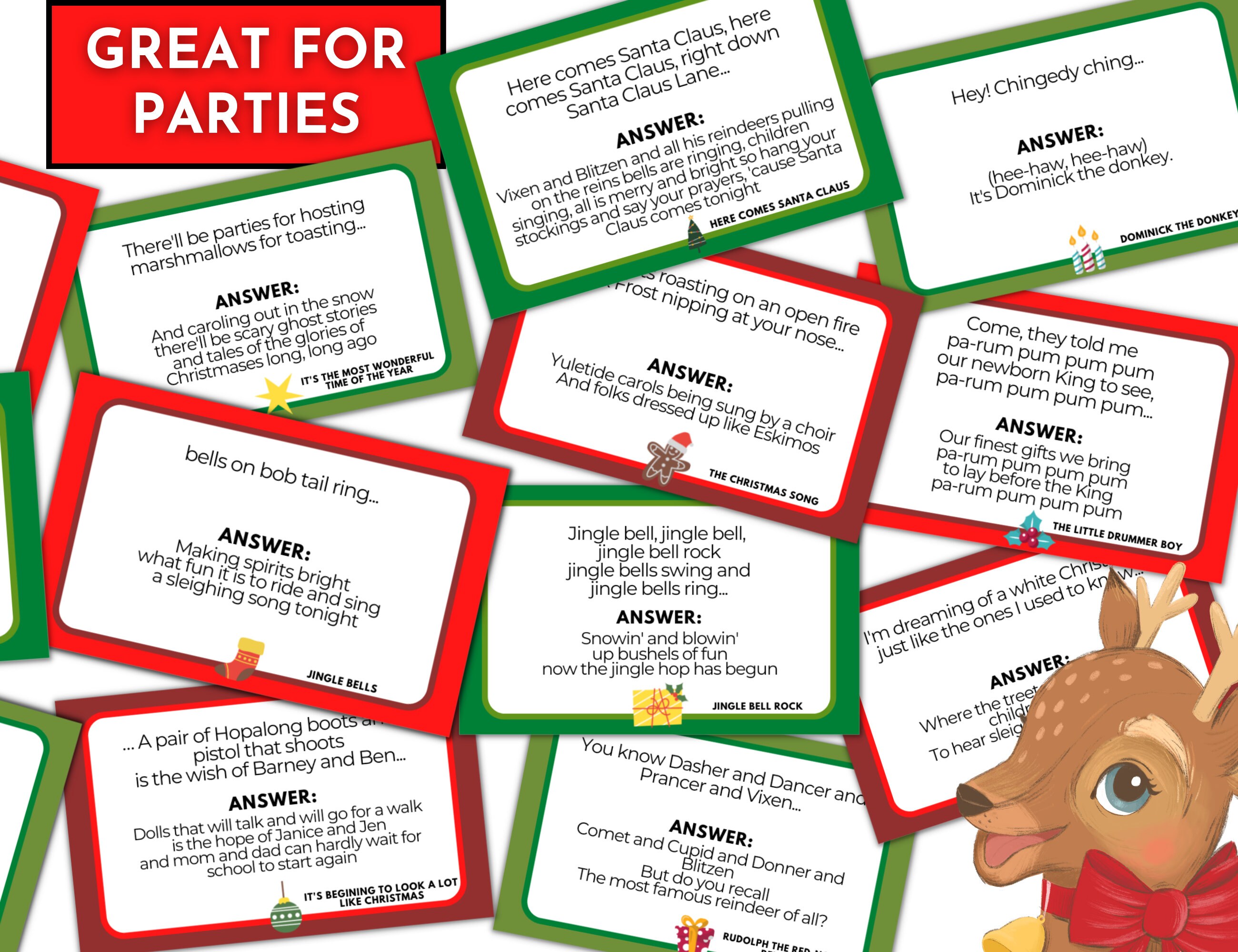 Christmas Carol Finish the Lyric Christmas Game Printable - Etsy