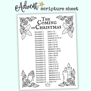 Christmas Scripture Bible Reading Plan, Scripture Calendar, Christian ...