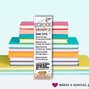 First Day of School Prayer Bookmark, Backpack Blessing Bookmark, Back ...