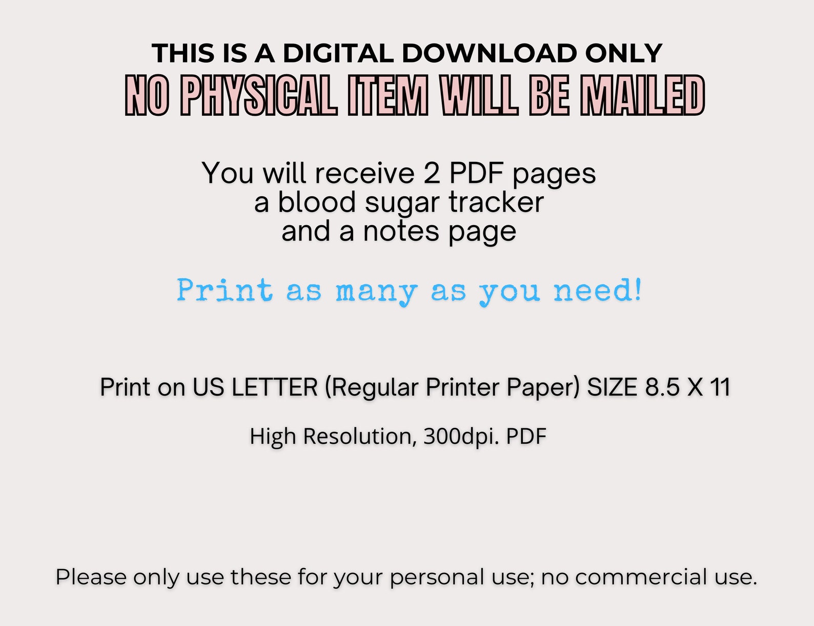 Printable Blood Sugar Log, Large Print Blood Sugar Tracker Form for ...