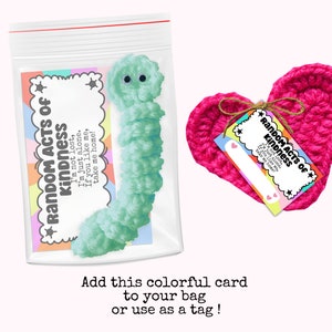 Random Acts of Kindness Cards, RAOK Tags for Crochet Animals, Bag Cards ...