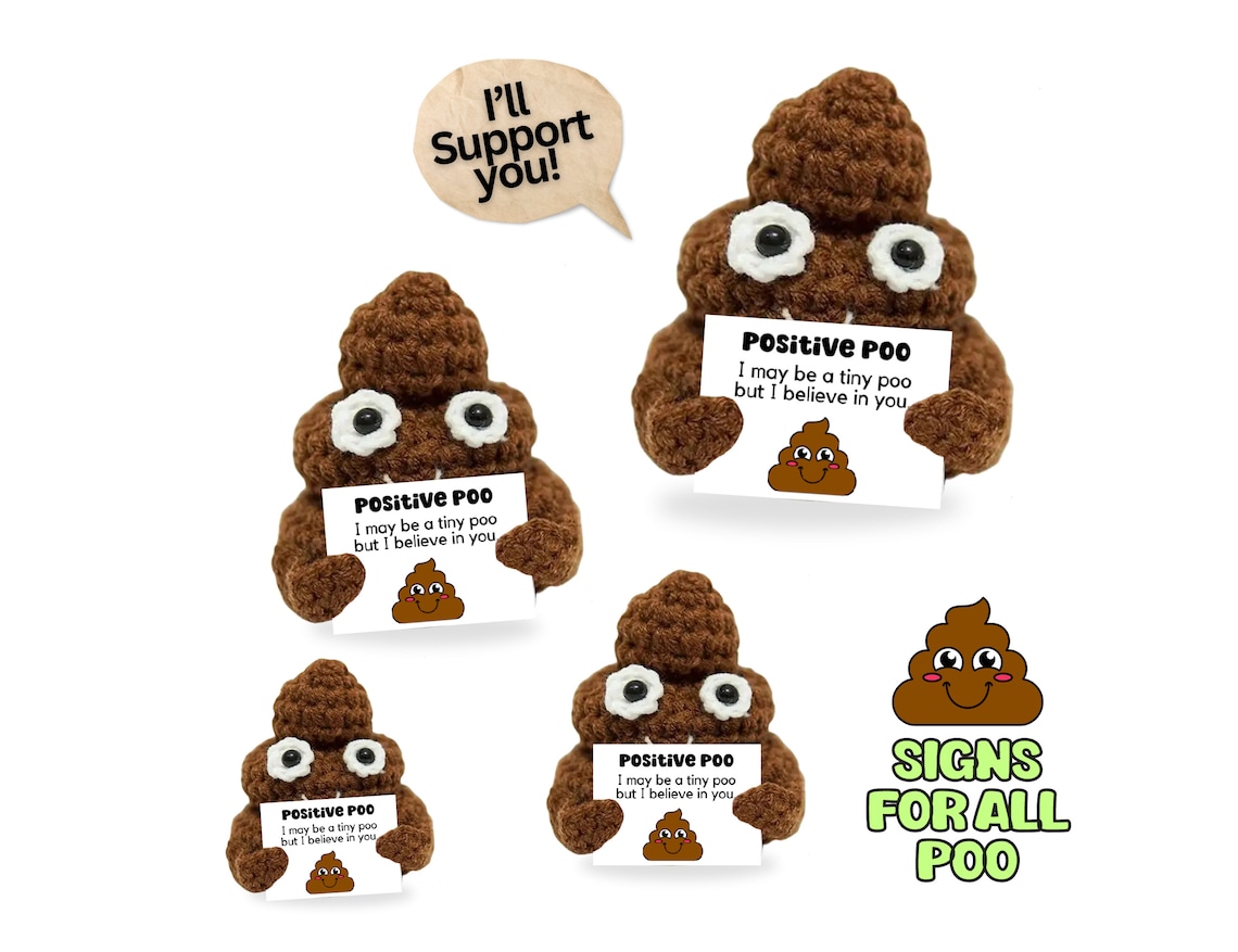 Positive Poo Signs for Crochet Poo, Printable Positive Poo Cards ...
