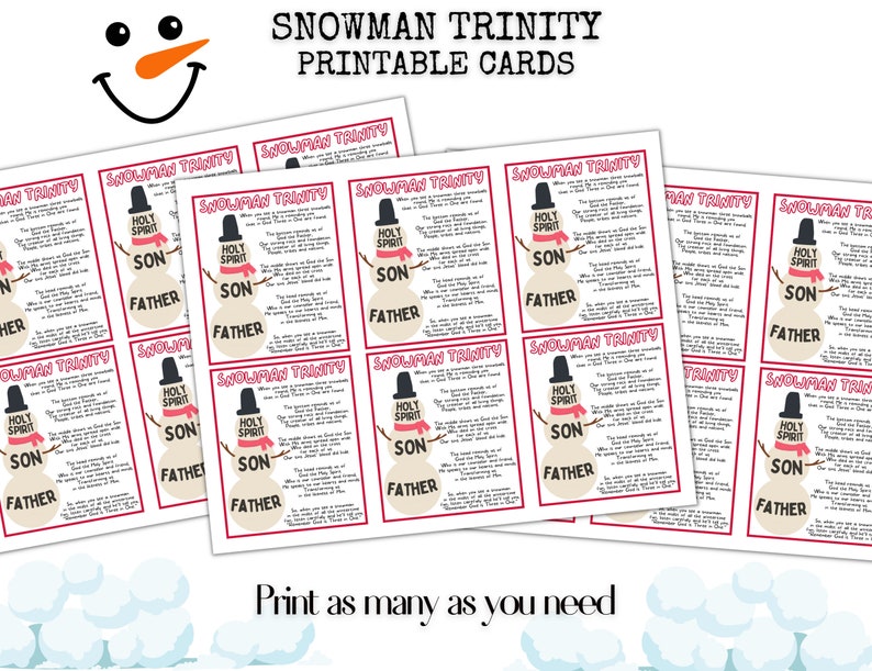 Snowman Holy Trinity Christmas Bible Verse Cards, Father, Son & Holy ...
