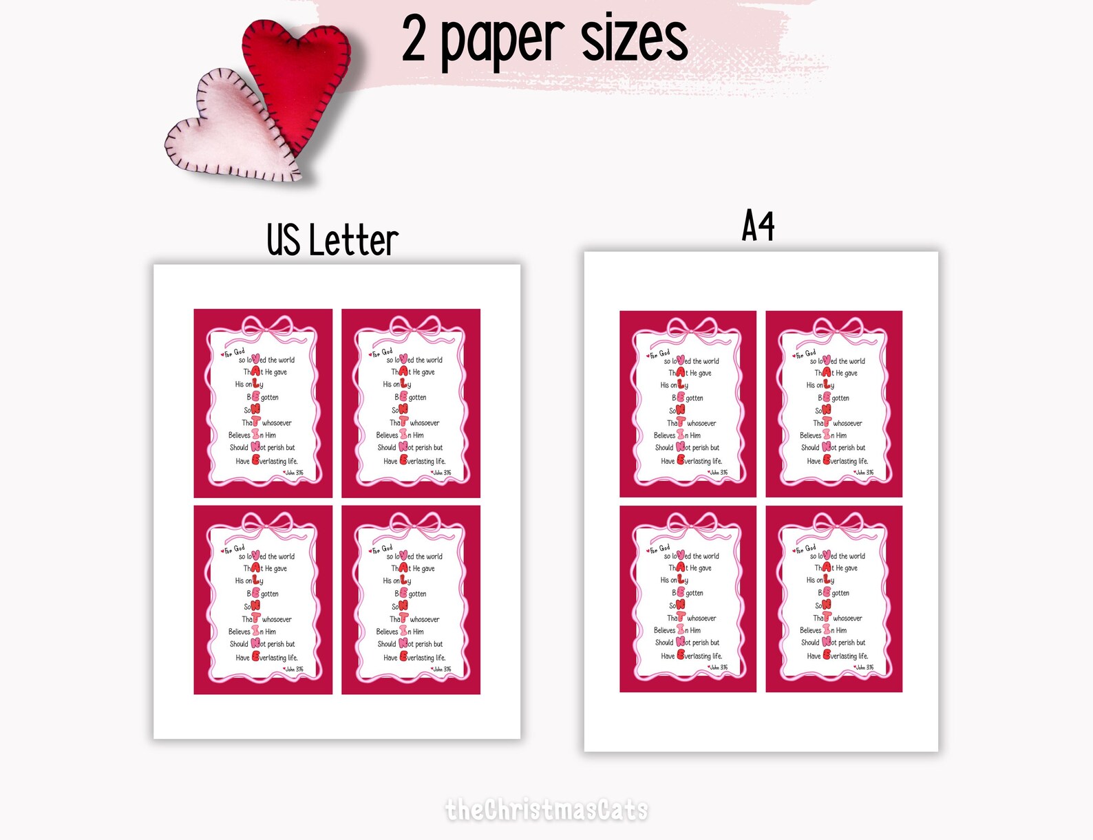 John 3:16 Bible Verse Valentine's Day Cards for Kids, Valentines ...