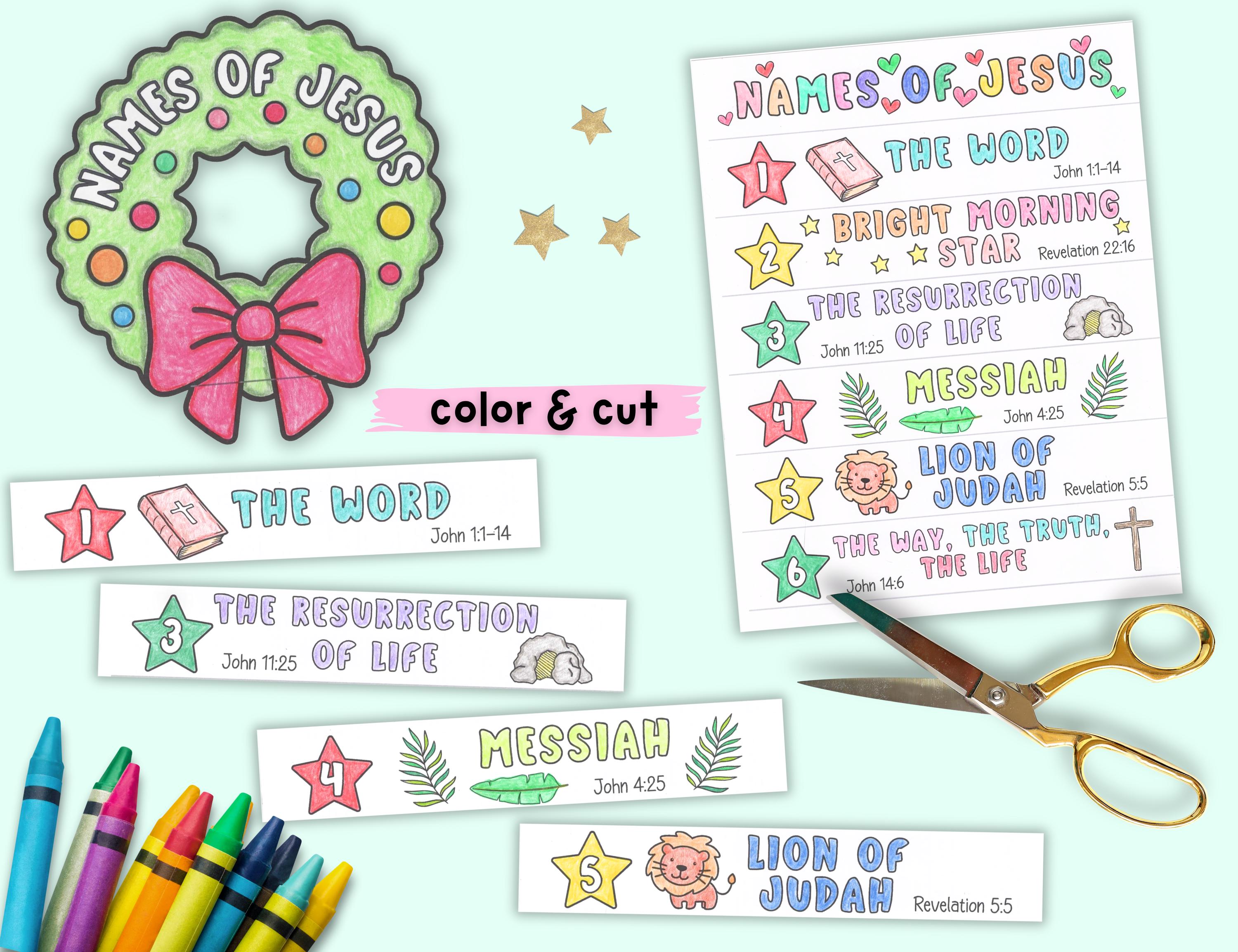 Names of Jesus Advent Calendar Paper Chain Craft for Kids, Christmas ...