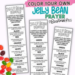 Jelly Bean Prayer, Jelly Bean Poem Printables, Easter Bookmarks for ...
