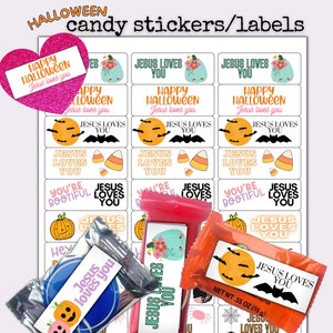 Christian Halloween, Printable Stickers Labels for Candy, Christian ...