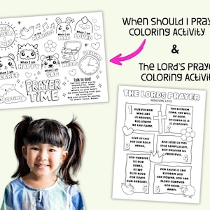 How to Pray Coloring Activity & the Lord'd Prayer Coloring Sheet for ...