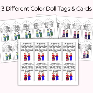 Worry Doll Tags & Cards, Worry Doll Card for Little Guatemala Doll ...