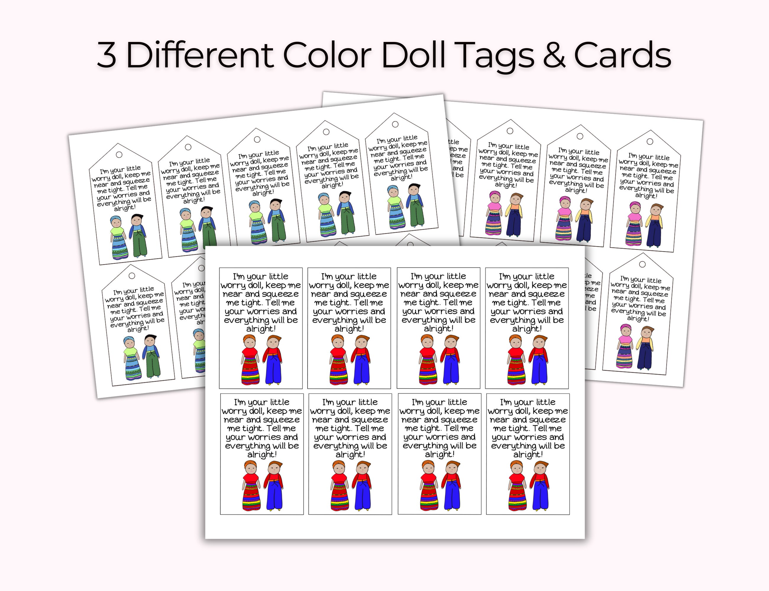 Worry Doll Tags & Cards, Worry Doll Card for Little Guatemala Doll ...