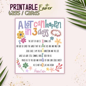 Easter Prayer Gift Tag Cards, Easter Poem, Easter Bible Verse, Easter ...