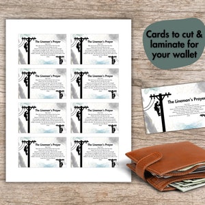 Lineman Prayer Print and Cards, Gift for A Lineman Wife, Electrician ...
