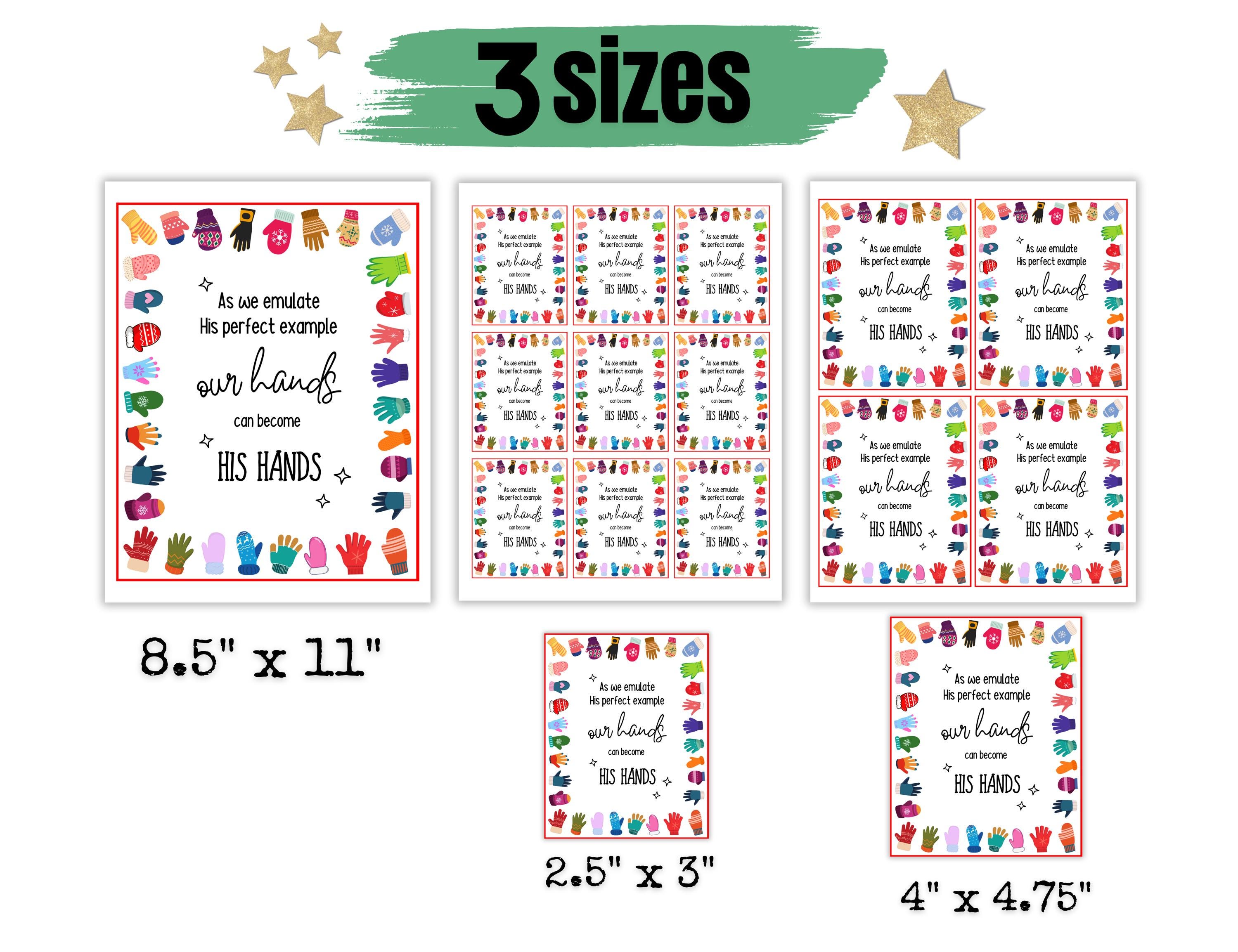 Christmas Gift Tags for Gloves, Our Hands Become His Hands, Christian ...