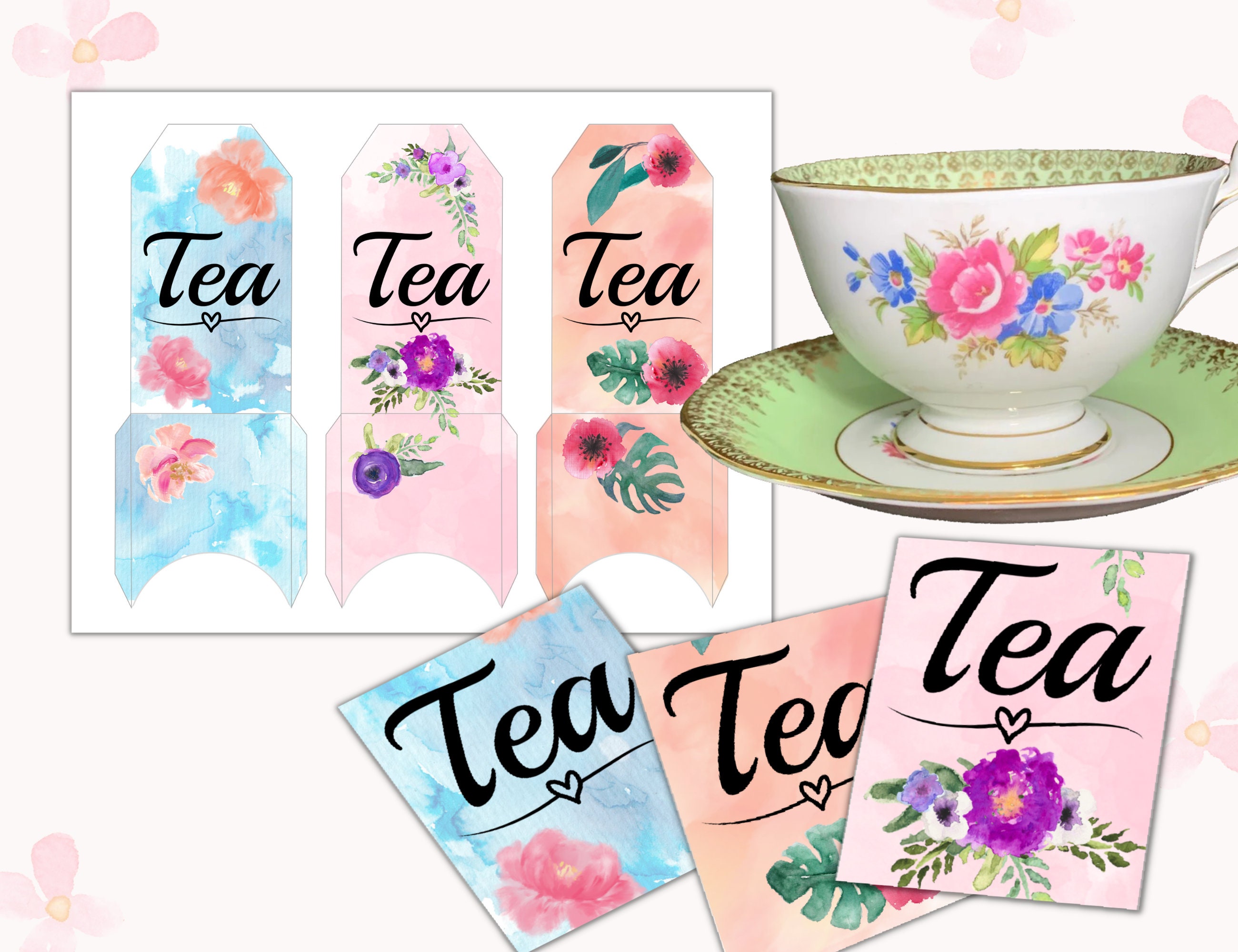 Scripture Tea Bag Tags and Envelopes, Bible Verse Tea Bag Tags, Tea ...