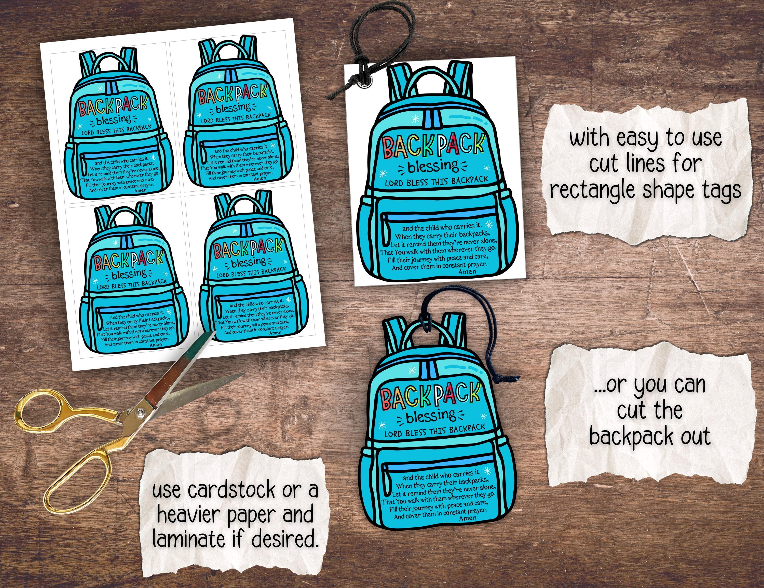 Backpack Blessing Tags, Blessings of the Backpacks, Back to School Blessing Prayer, Backpack ...