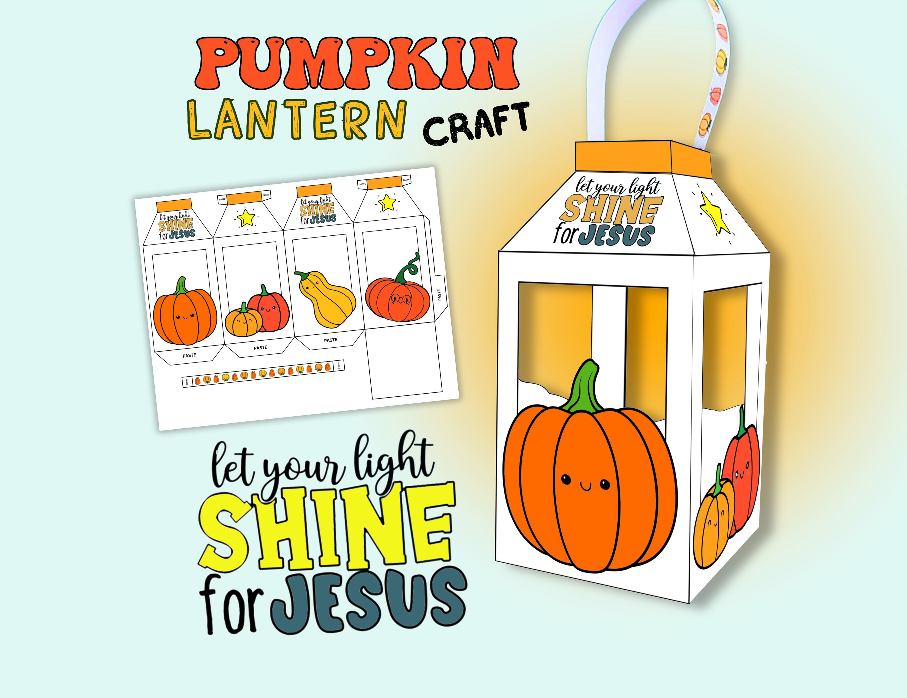Pumpkin Paper Lantern Lamp for Kids, Let Your Light Shine for Jesus ...