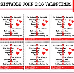 John 3:16 Valentine's Day Bible Verse Cards, Printable Scripture Cards ...