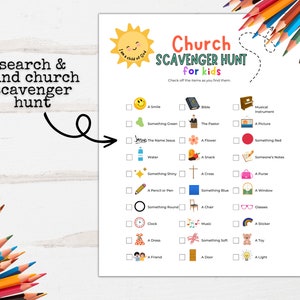 Church Scavenger Hunt for Kids, Sunday School Game, Indoor Scavenger ...