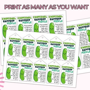 Emotional Support Pickle Tags and Cards, Tags for Handmade Crochet ...