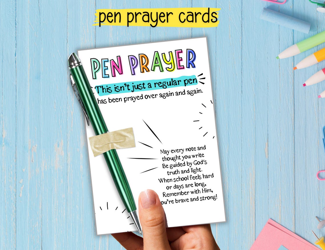 Pen Prayer Tags, Back to School Prayer Tag, Pen Tags for Students, Back ...