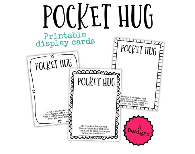 Pocket Hug Crochet Card Printable Crochet Pocket Hug Template - Poem ...
