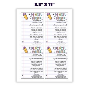 Pencil Prayer Tag, Backpack Blessing Kit, Back to School Blessing ...