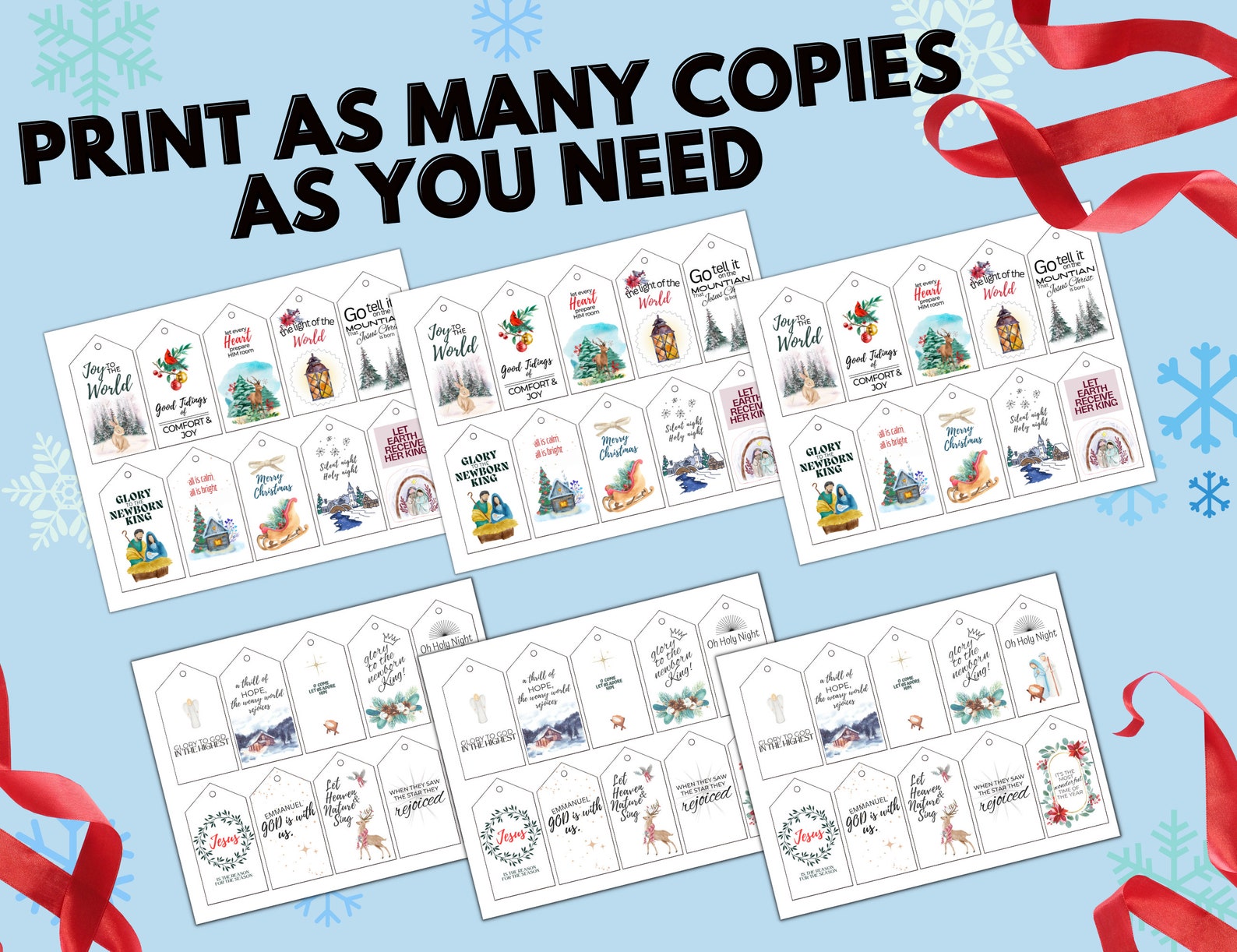 Christian Christmas Gift Tags Printable Gift Tags for - Etsy