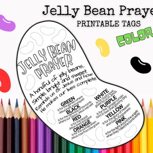 Jesus Jelly Bean Prayer Tag Easter Treat Handout for Kids, School ...