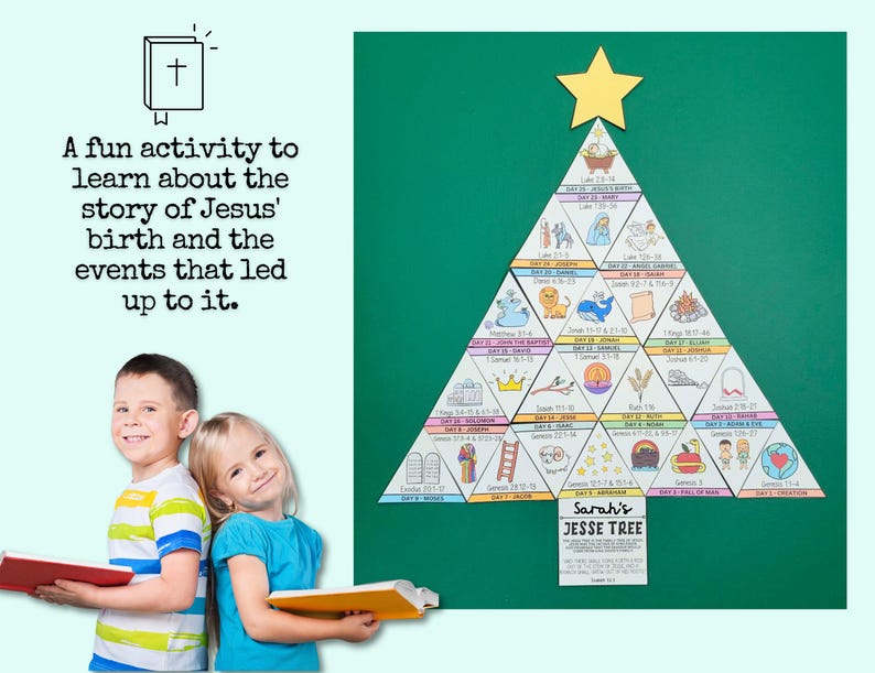 Jesse Tree Advent Calendar Craft Activity for Kids, Jesse Tree for Kids ...