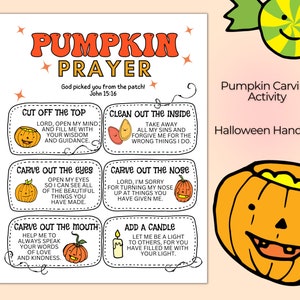 Pumpkin Carving Christian Halloween Activity, Pumpkin Prayer for ...