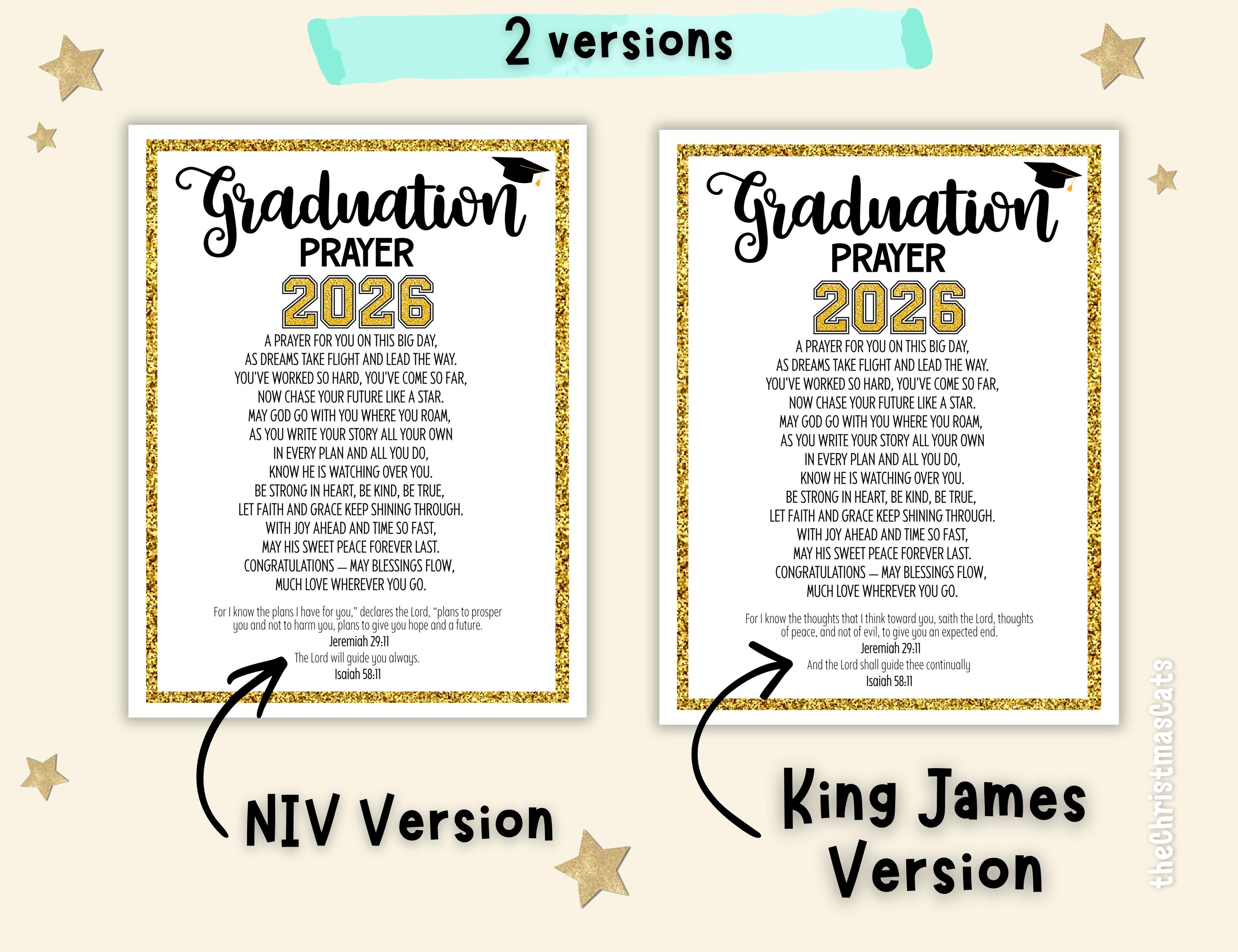 Christian Graduation Card, Graduation Blessing Card for Graduates ...