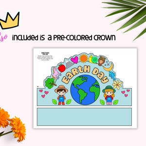 Earth Day Activity for Kids, Earth Day Printable Paper Crown, Earth Day ...