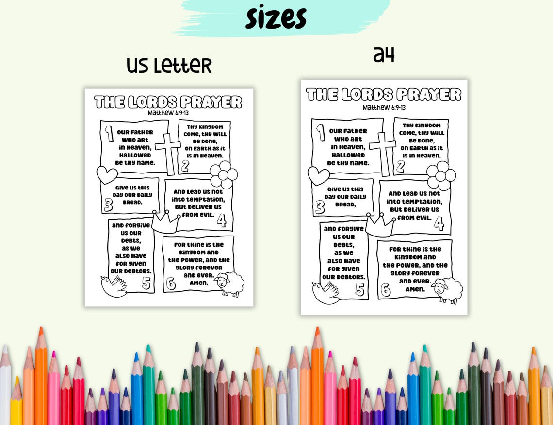 How to Pray Coloring Activity & the Lord'd Prayer Coloring Sheet for ...