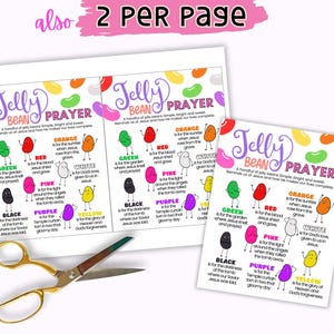 Jelly Bean Prayer Tags, Jelly Bean Poem Printables, Kids Easter Treat ...