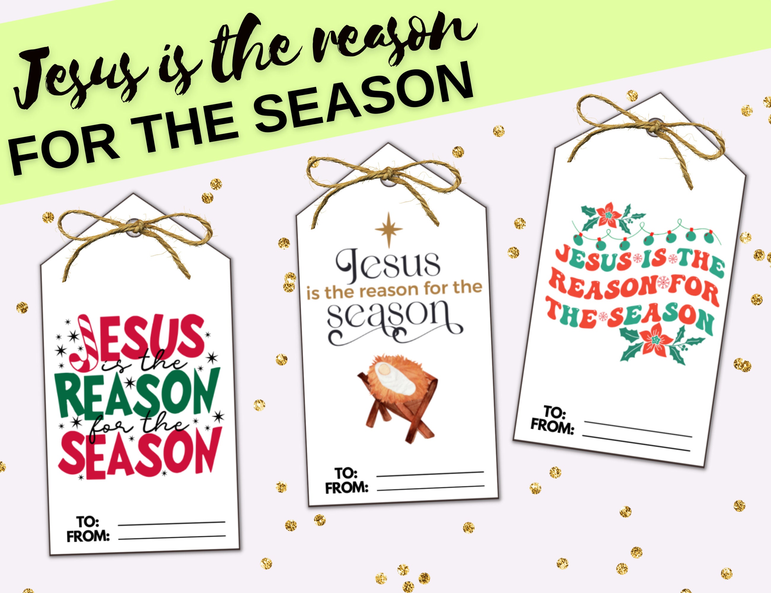 Jesus is the Reason for the Season Christmas Gift Tags - Etsy