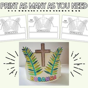 Palm Sunday Craft, Paper Crown Coloring Activity, Hosanna Palm Craft ...
