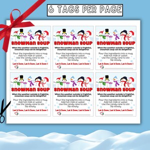 Snowman Soup Hot Chocolate Gift Tags, Hot Chocolate Christmas Gift Tags ...