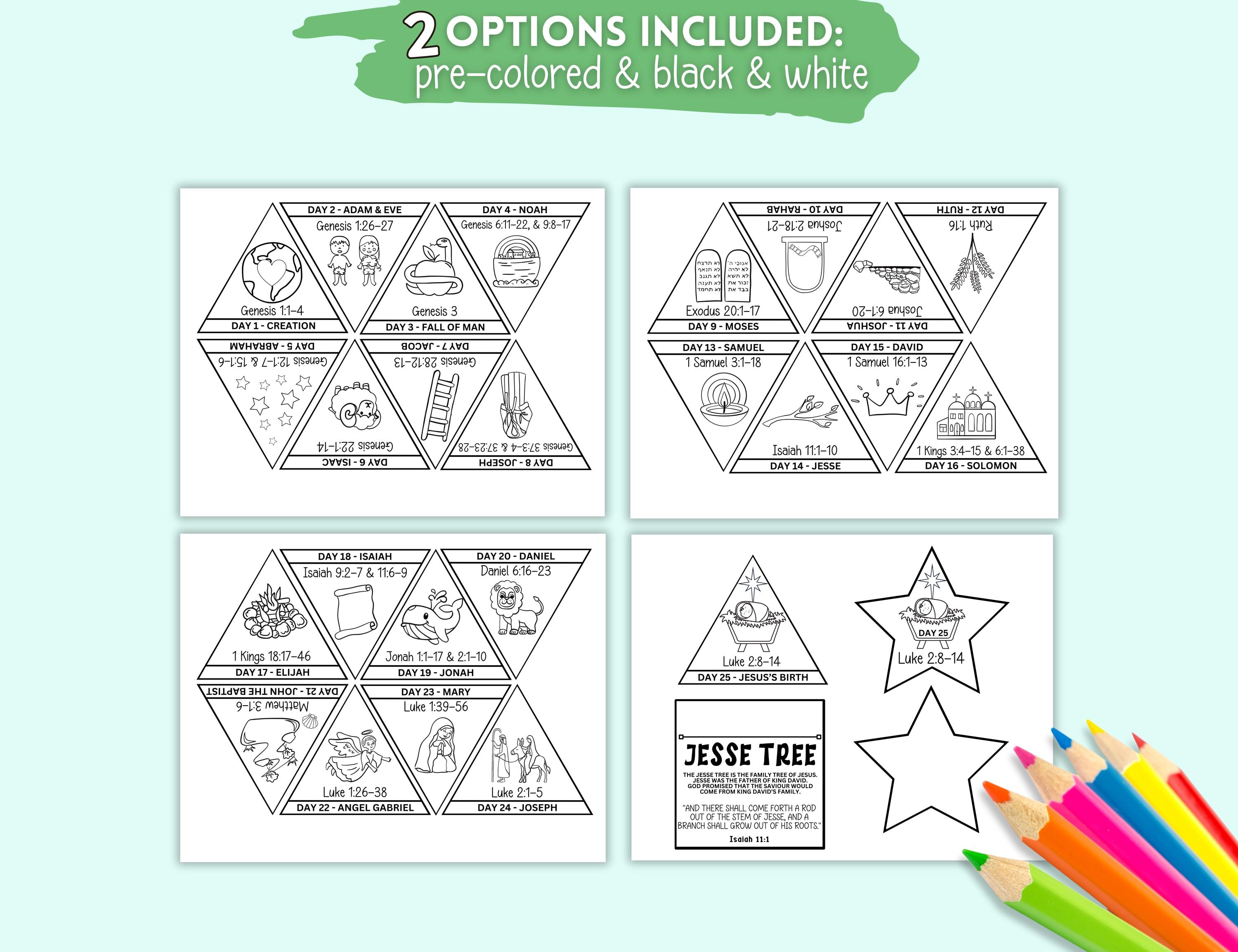 Jesse Tree Advent Calendar Craft Activity for Kids, Jesse Tree for Kids ...